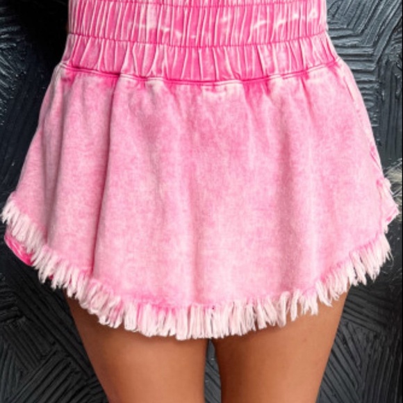 Skirts | Pink Fringed Womens Skort | Poshmark